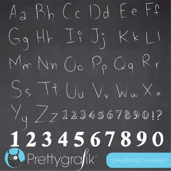 Chalkboard Alphabet Clipart Commercial Use Vector Graphics - Etsy