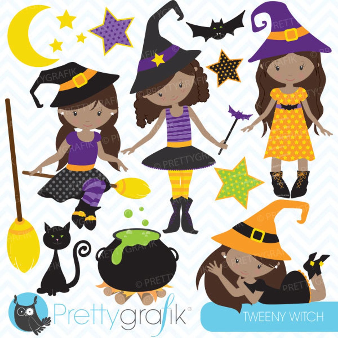 Halloween Witches Clipart Commercial Use, Vector Graphics, Digital Clip ...