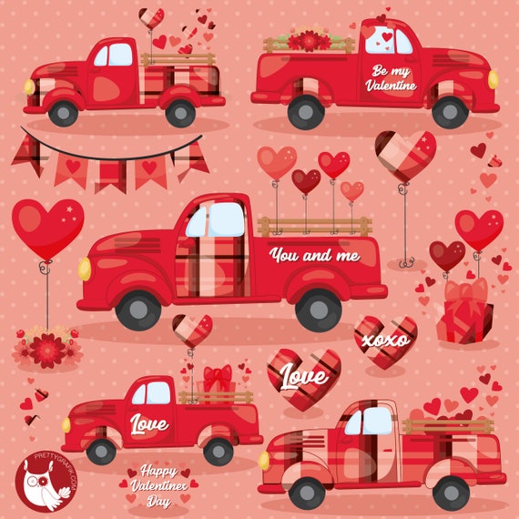 Valentine Truck, clipart, clipart commercial use, vector graphics, clip ...