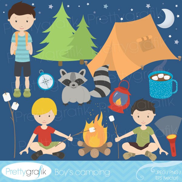 Camping Clipart Commercial Use Vector Graphics Digital Clip - Etsy