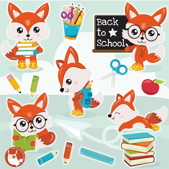 School Foxes, clipart, clipart commercial use, vector graphics, clip ...