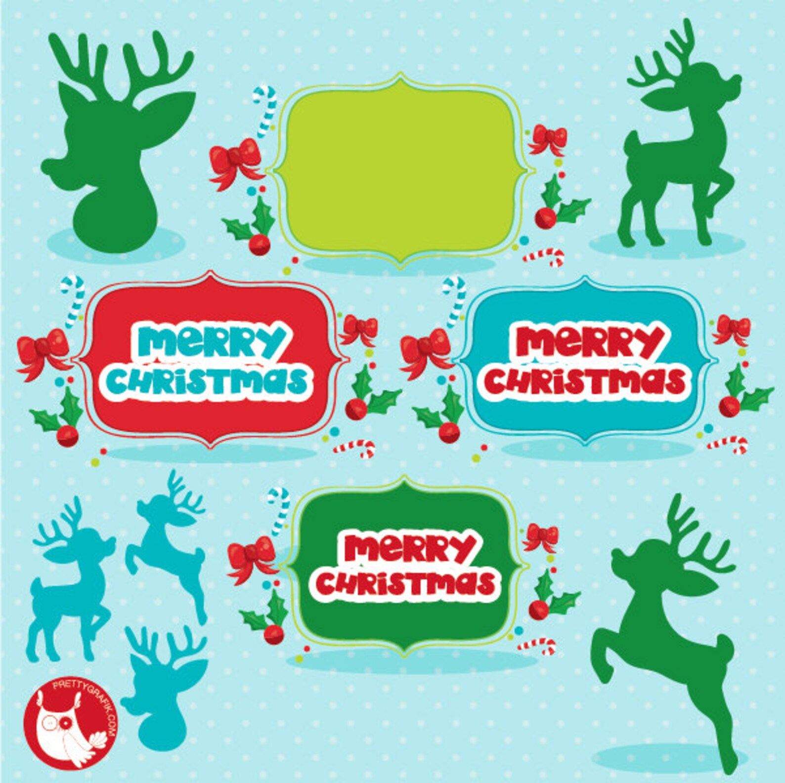 Christmas Clipart Commercial Use Christmas Silhouette - Etsy