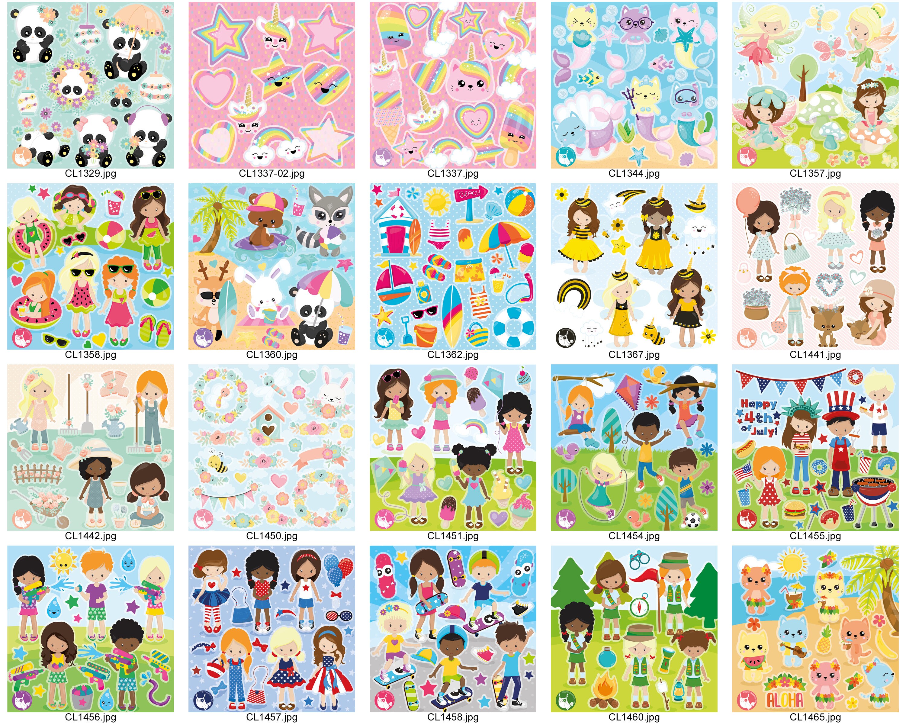 Summer Fun BUNDLE Graphic Set Clipart Commercial Use Fantasy - Etsy