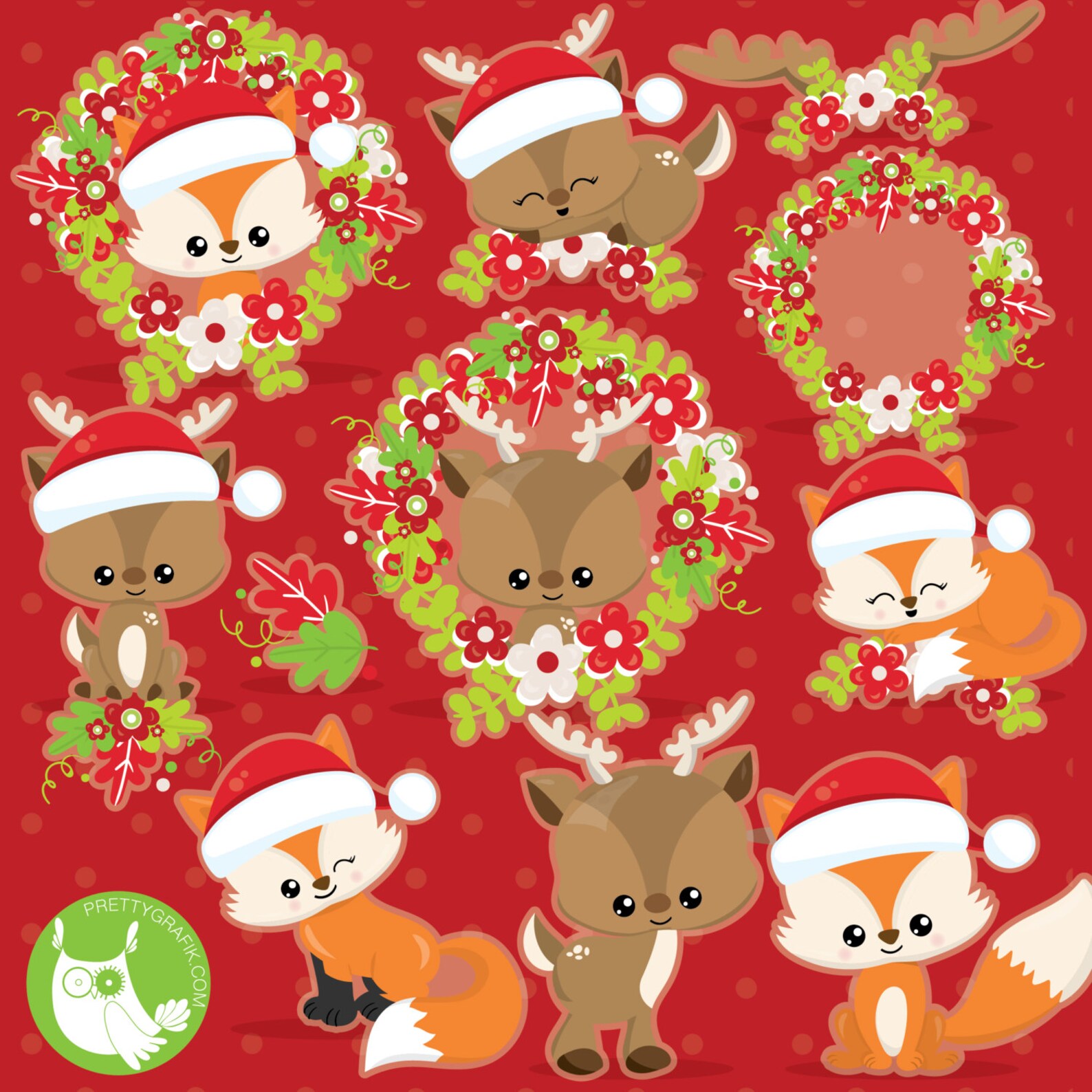 Christmas Clipart Commercial Use Friends Vector Graphics - Etsy