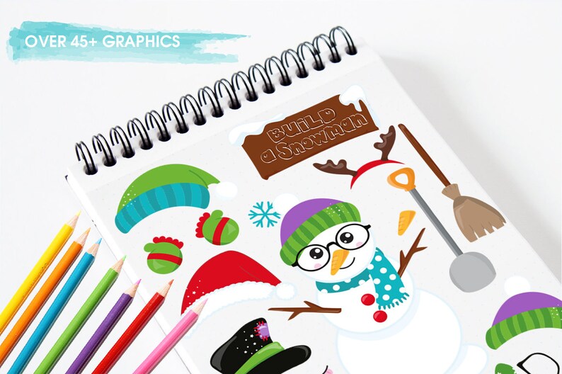 Build Snowman Clipart Clipart Commercial Use Vector - Etsy