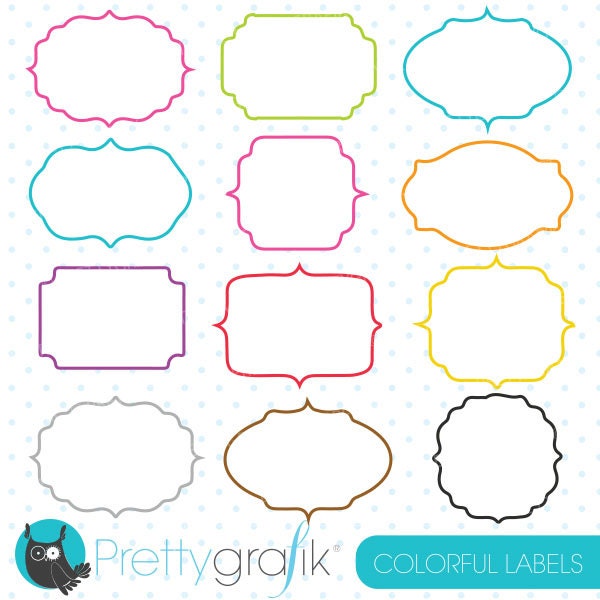 Label Frames Clipart Commercial Use Rainbow Labels Vector - Etsy