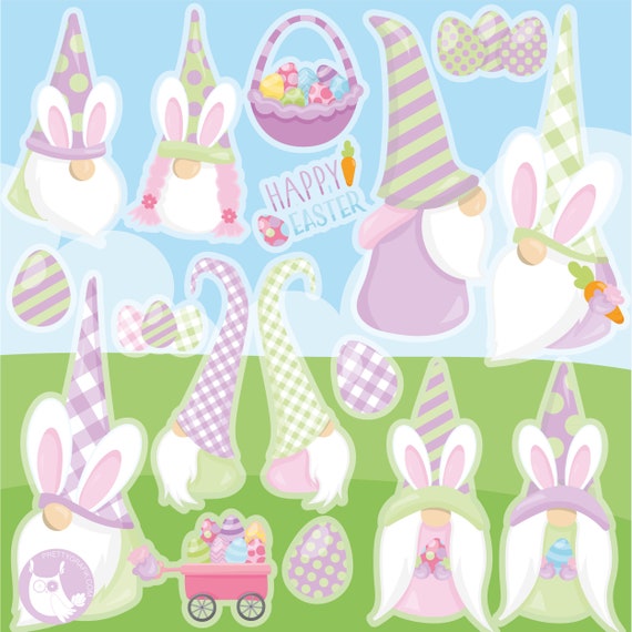 Easter Gnomes clipart, clipart commercial use, vector graphics, clip ...