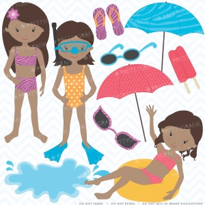 Pool Party Clipart Commercial Use, Vector Graphics, Digital Clip Art ...