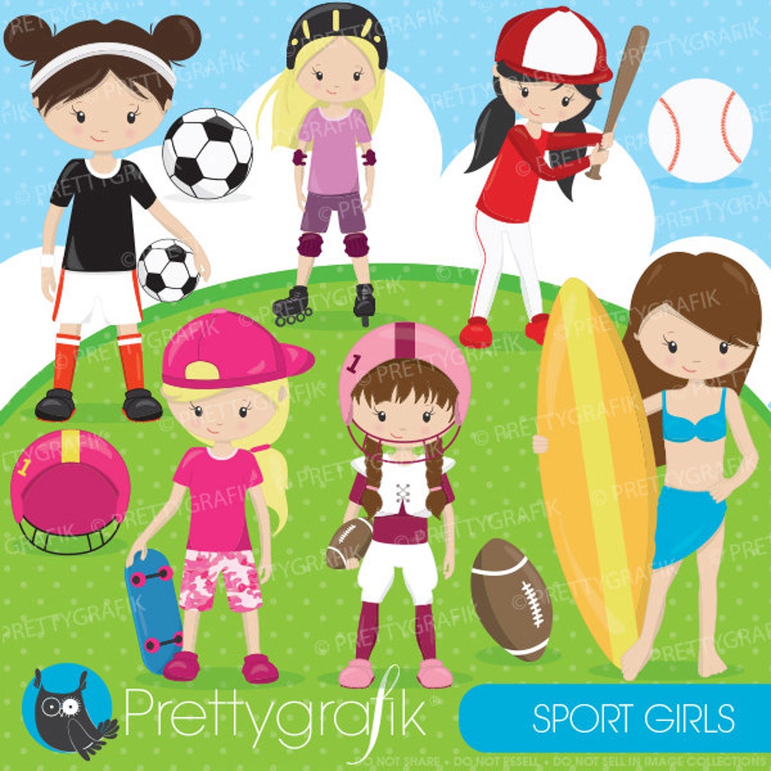 Girl Sports Clipart Commercial Use, Vector Graphics, Digital Clip Art ...