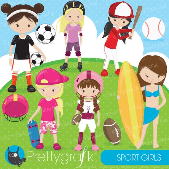 girl sports clipart commercial use, vector graphics, digital clip art ...