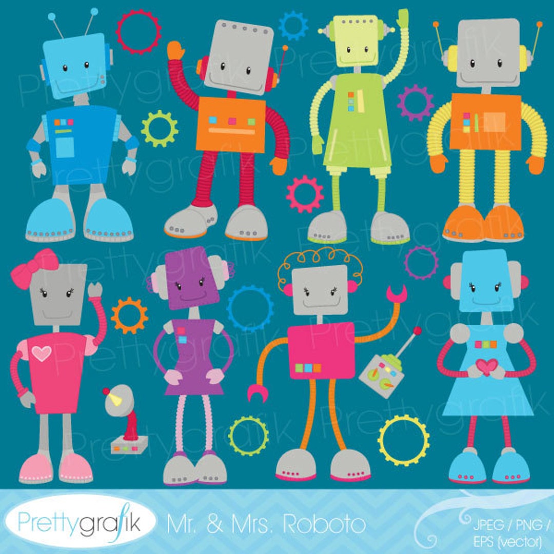 Robot Clipart Commercial Use, Vector Graphics, Digital Clip Art ...