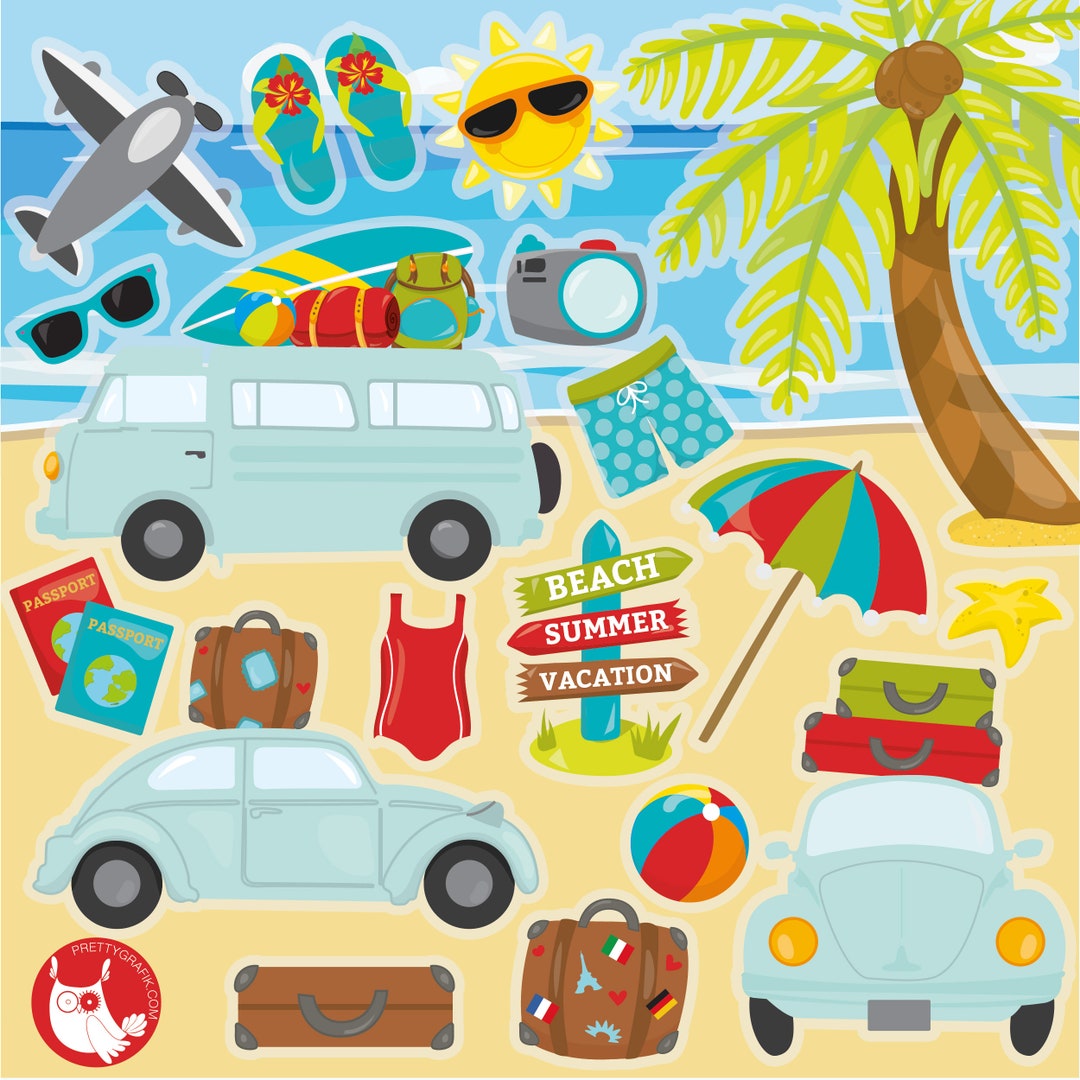 Summer and Vacation Travel, Clipart, Clipart Commercial Use, Vector ...