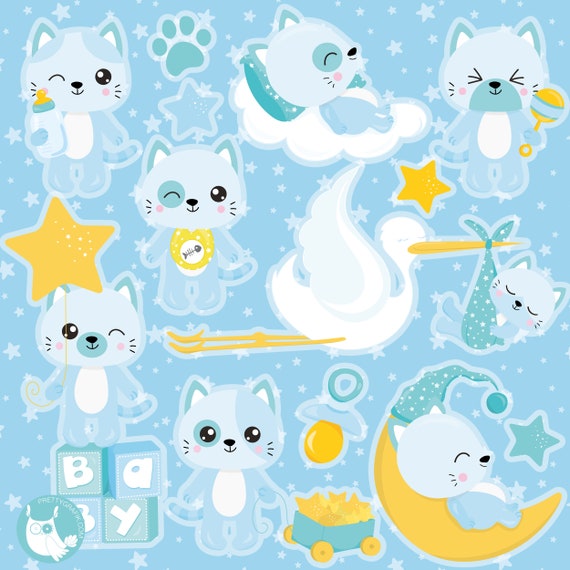 Baby Kitty Boy, clipart, clipart commercial use, vector graphics, clip ...
