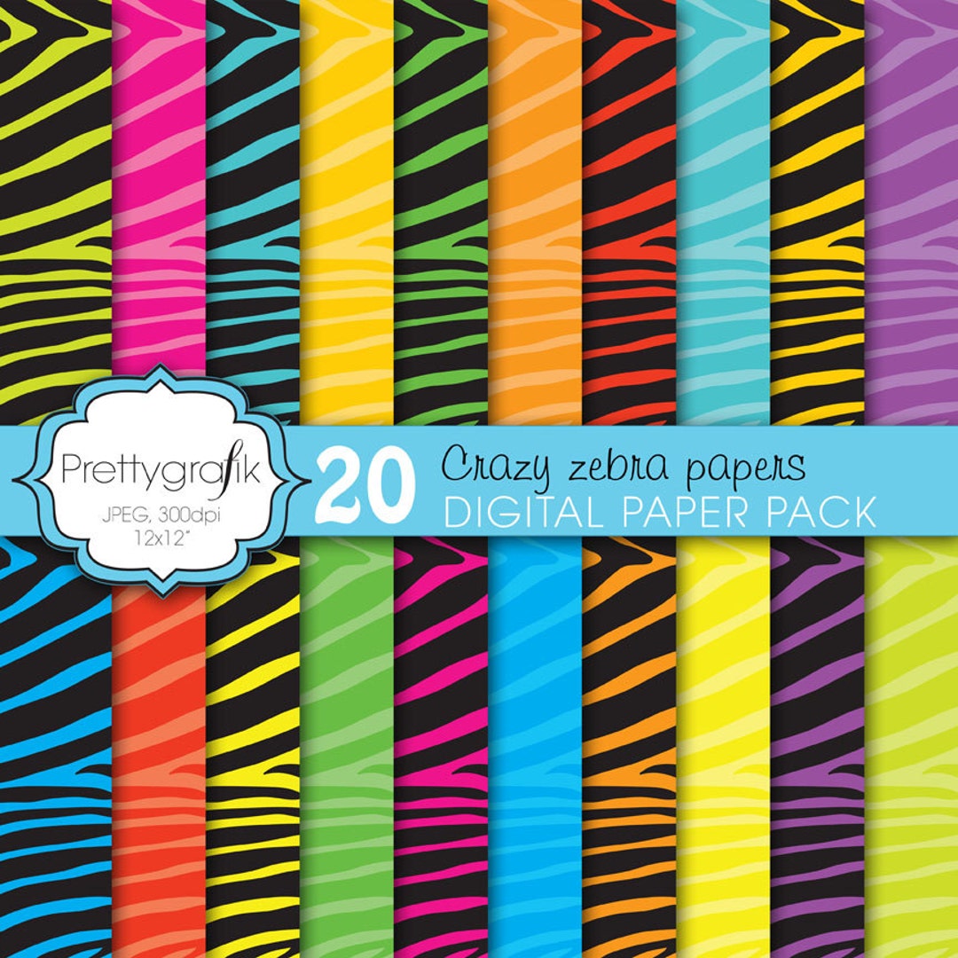 Zebra Print Digital Paper, Commercial Use, Scrapbook Patterns ...