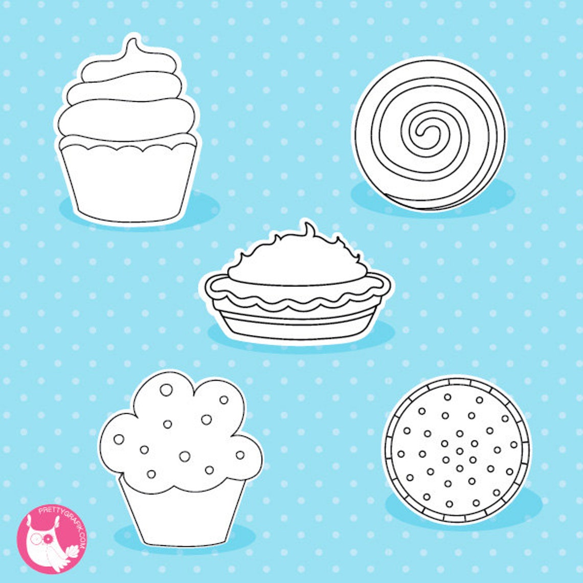 Bake Sale Digital Stamp Commercial Use Treats Vector - Etsy