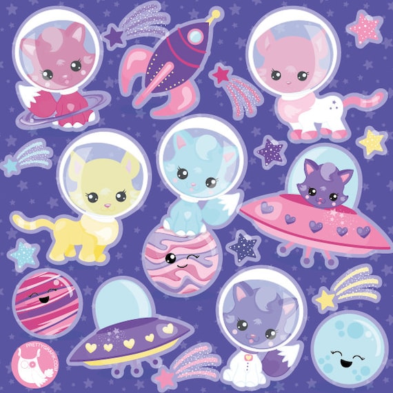 Space Cat, clipart, clipart commercial use, vector graphics, clip art ...