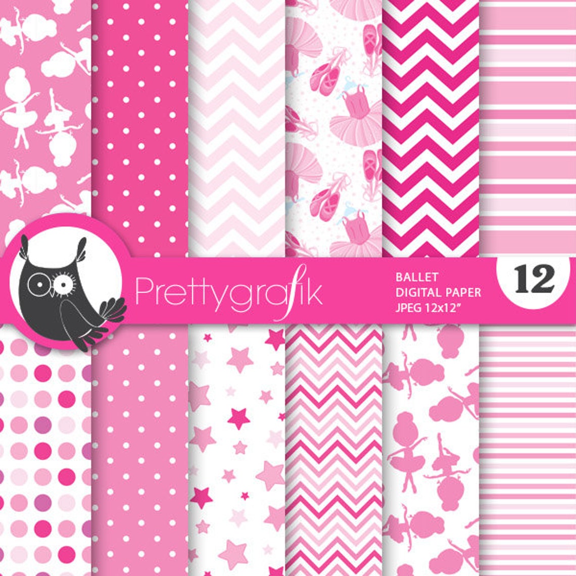 Ballet Ballerina Digital Paper Commercial Use Scrapbook - Etsy