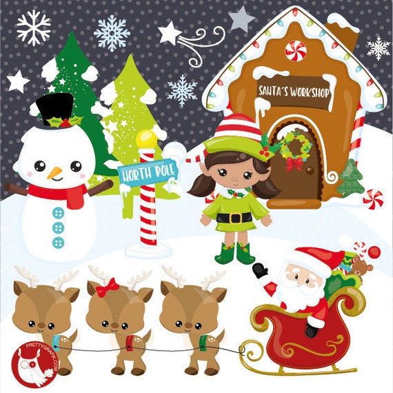 Santas Workshop, clipart, clipart commercial use, vector graphics, clip ...
