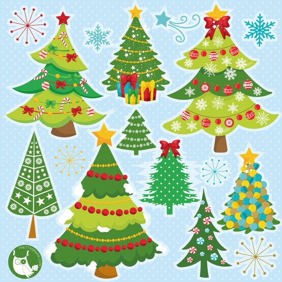 Christmas Trees, clipart, clipart commercial use, vector graphics, clip ...