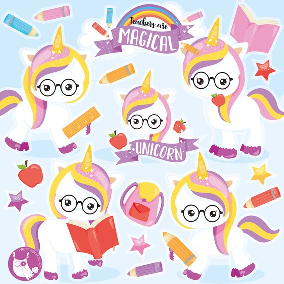 Unicorn School, clipart, clipart commercial use, vector graphics, clip ...