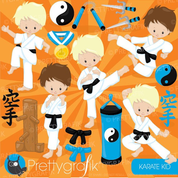 Karate kid clipart commercial use, baby hero vector graphics, digital ...