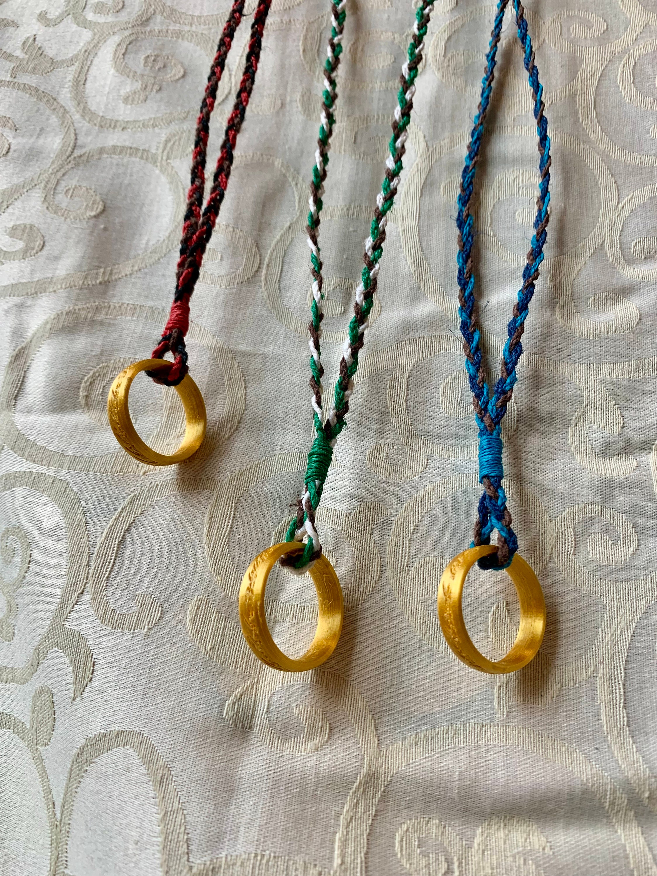 Custom One Ring Macrame Necklace, LOTR Cosplay Ring Necklace, One Ring ...