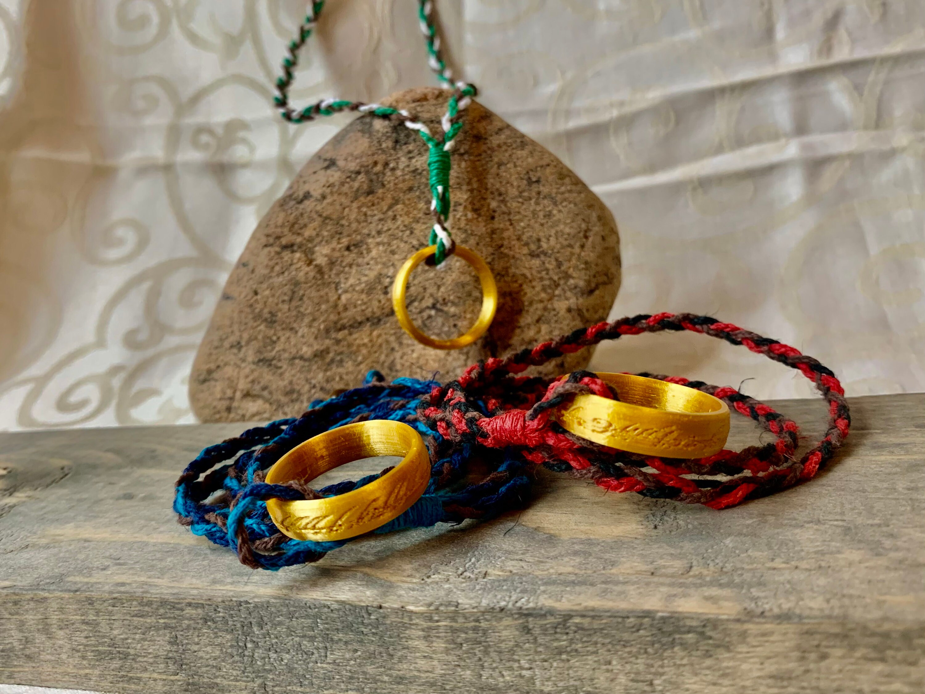 Custom One Ring Macrame Necklace, LOTR Cosplay Ring Necklace, One Ring ...