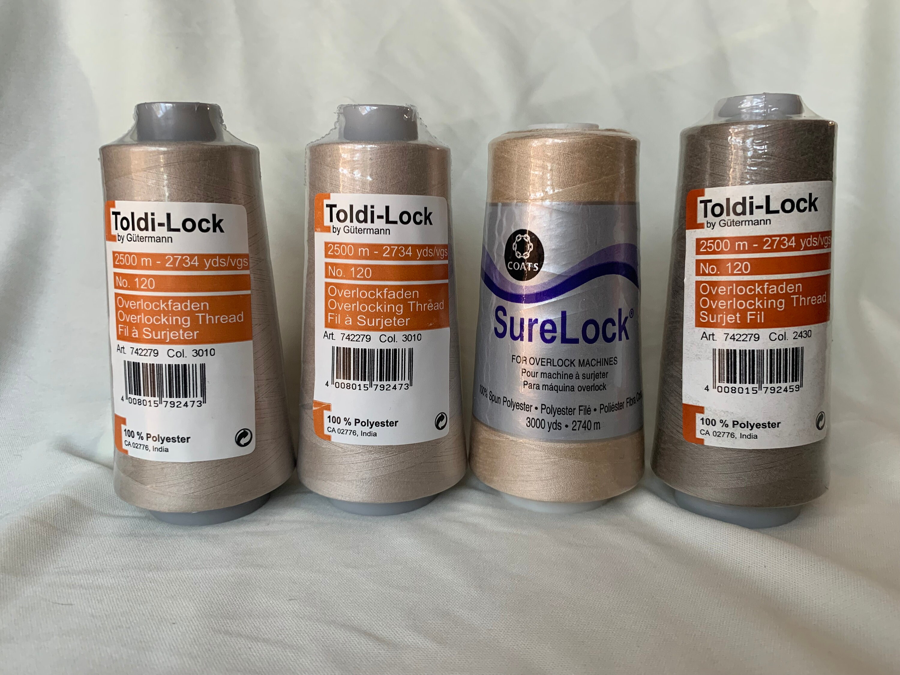 Tan Color Variety Thread, Beige, Khaki, Buff, Toldi Lock and Sure Lock ...