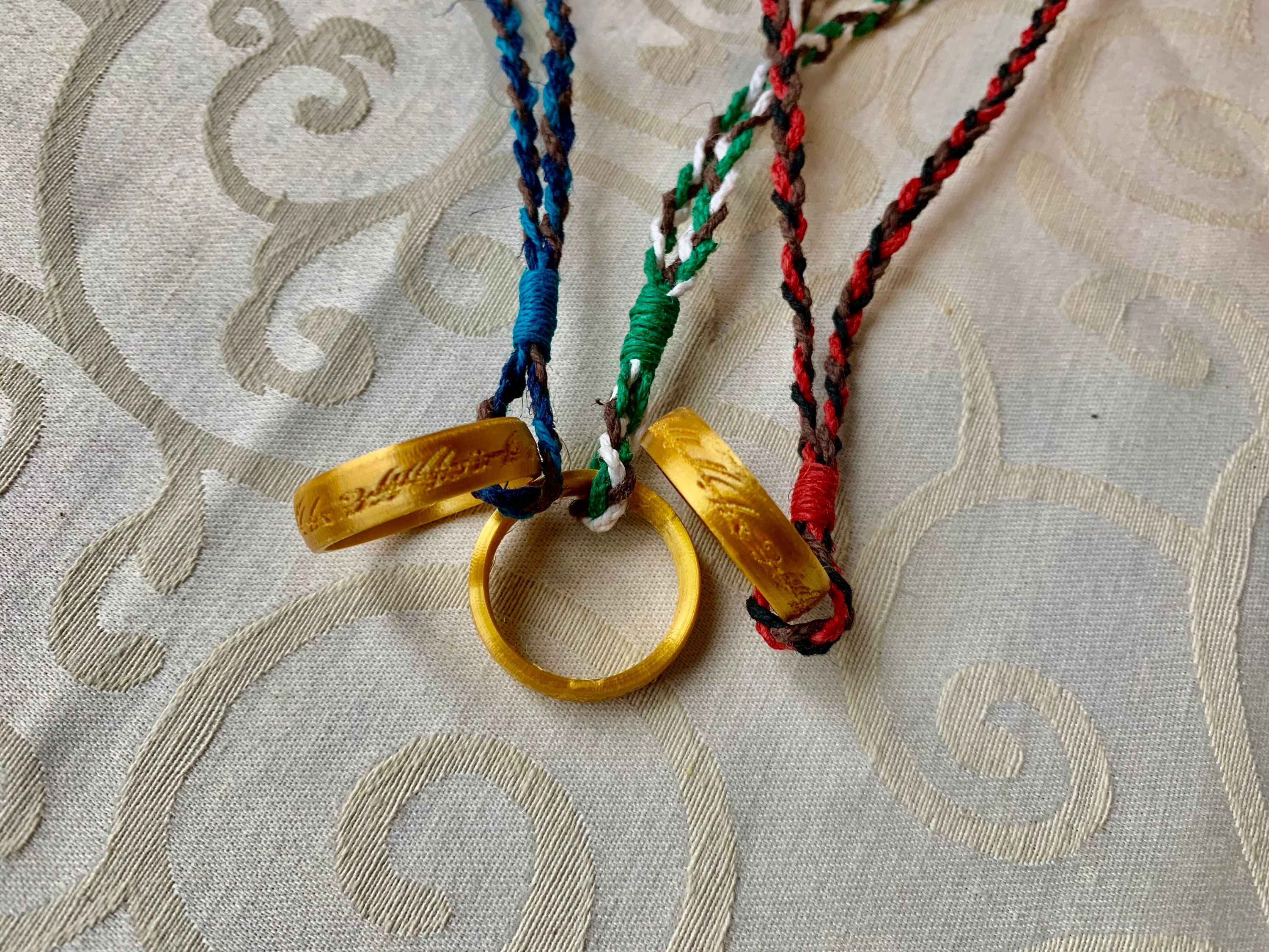 Custom One Ring Macrame Necklace, LOTR Cosplay Ring Necklace, One Ring ...