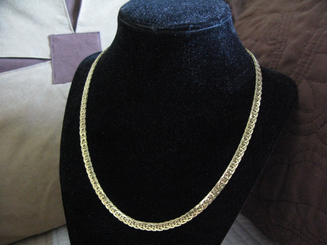 Herringbone 14K Italian Yellow Gold 18 Inch Necklace 8.78 Grams - Etsy