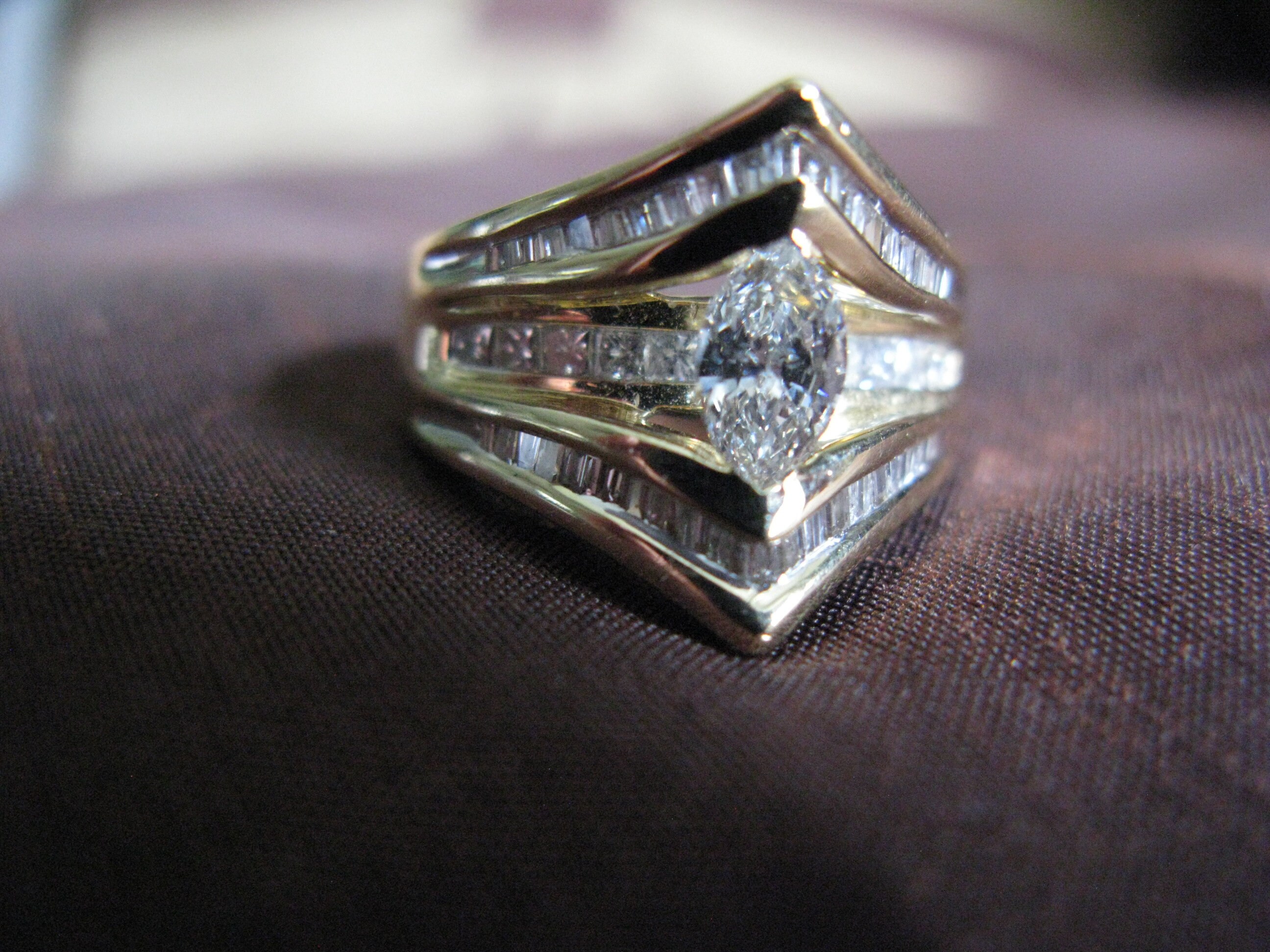 VS Diamond 14K Yellow Gold Ring 1.5 TCW 10.5 Grams Size 7 - Etsy