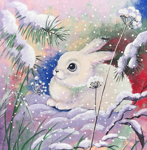 Rabbit Acrylic Painting