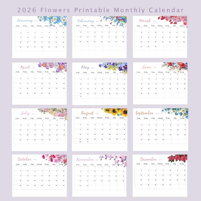 Flower Calendar - Etsy