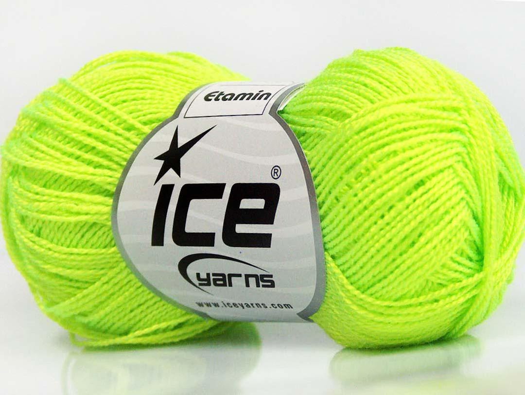 Knitting Yarn - Etamin Neon Green - #64044 - Etsy