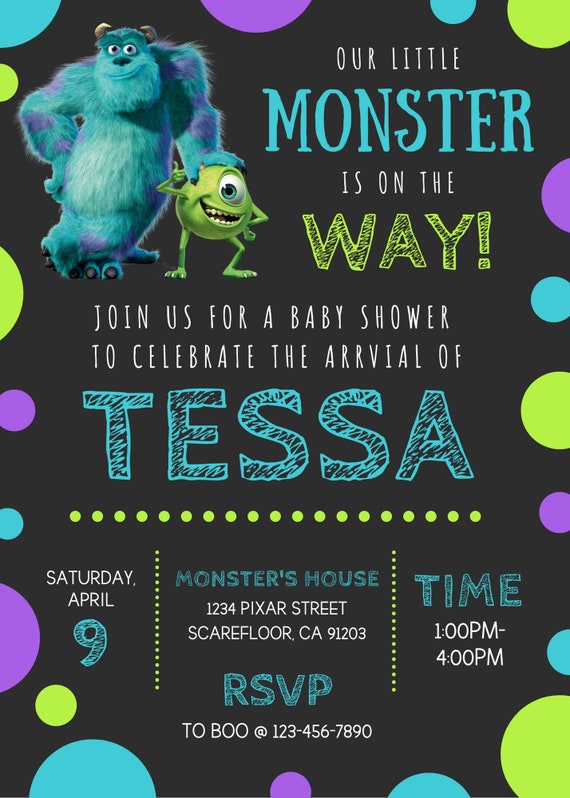 Monsters Inc Baby Shower Invitations Printable