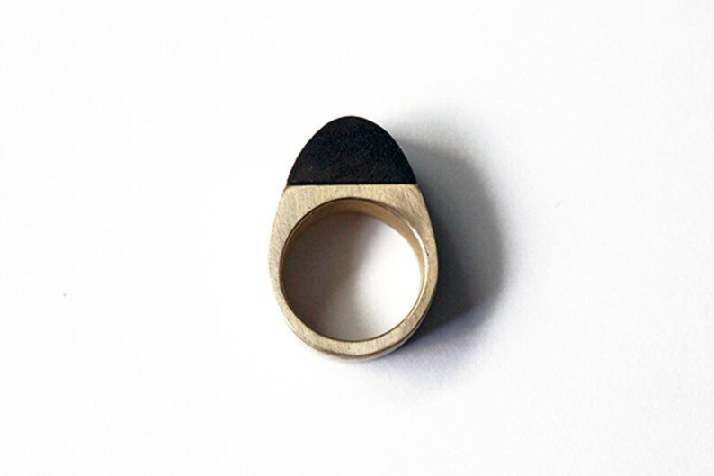 Wood and Brass Ring, Brass Ring, Minimalist Ring, Wood Ring, Unisex ...