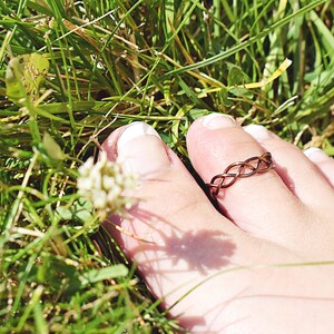 Antique Copper Toe Ring | Braided Wire Wrap Ring | Boho Toe Jewelry ...