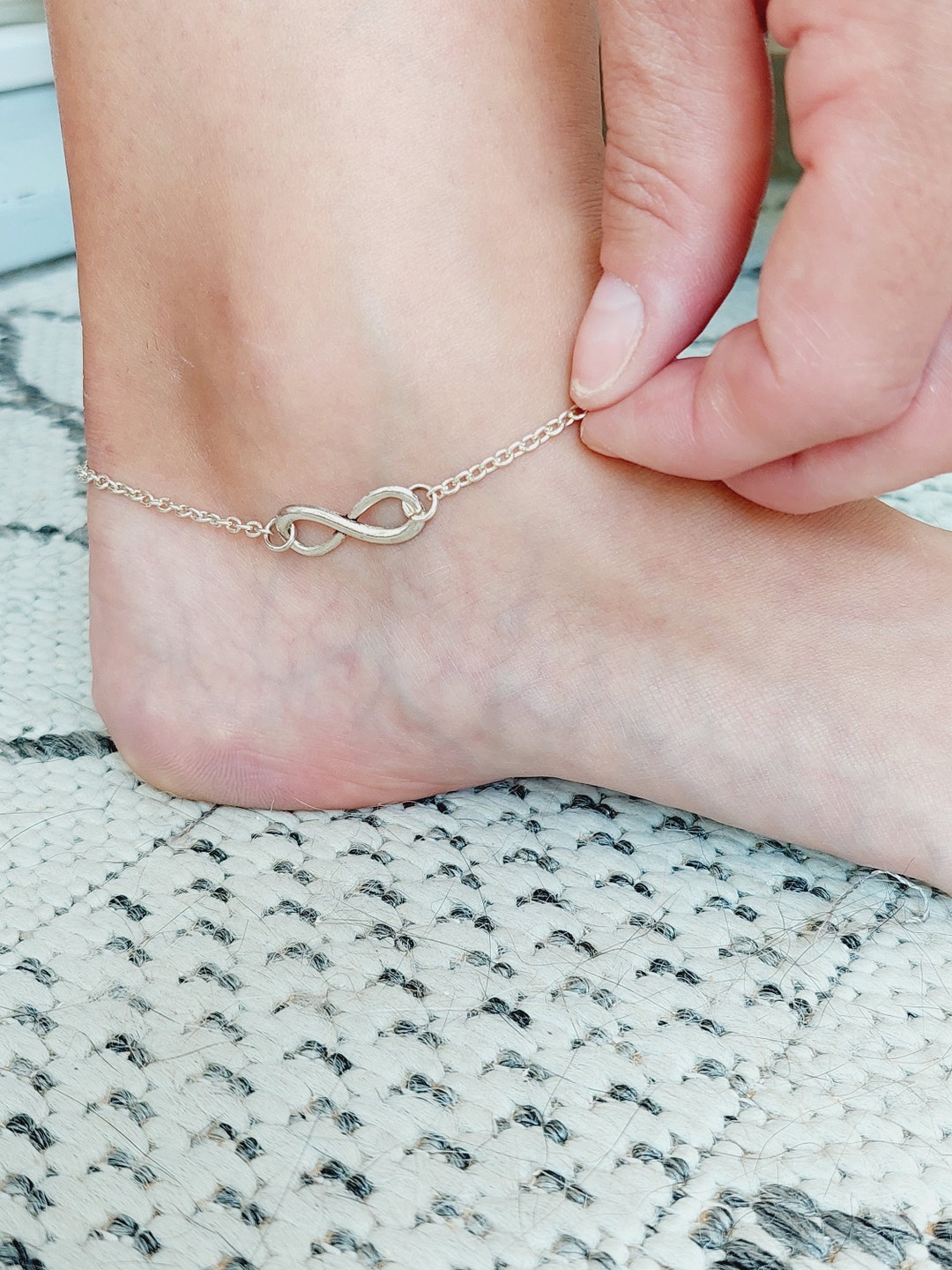 Silver Infinity Anklet | Silver Eternity Anklet | Minimalist Yoga ...