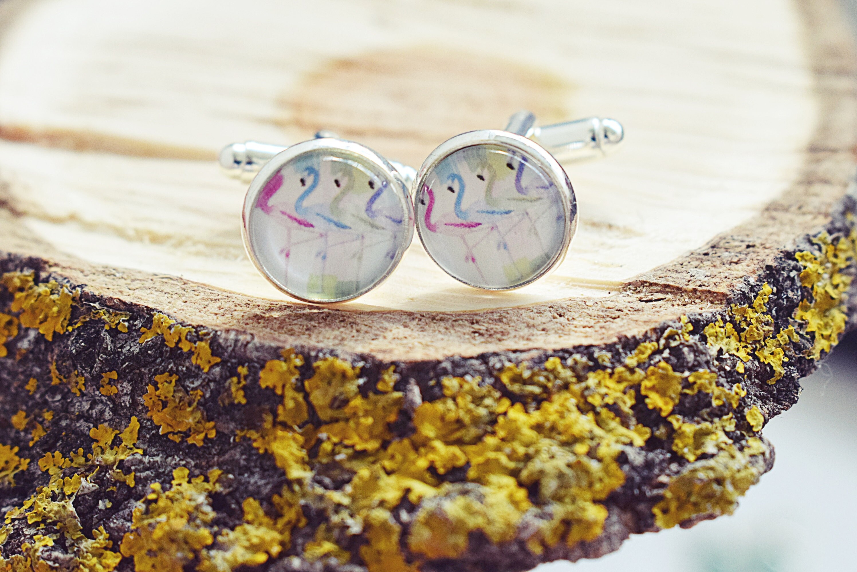 Flamingo Cuff Links Tropical Bird Cuff Links Silver Cuff - Etsy