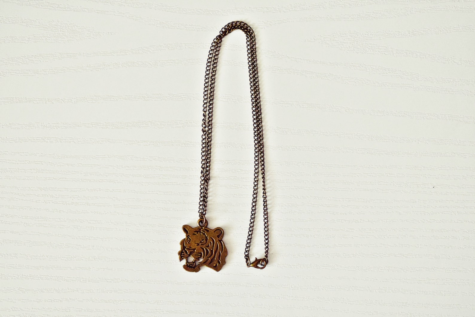 Bronze Tiger Necklace Tiger Charm Necklace Tiger Jewelry - Etsy