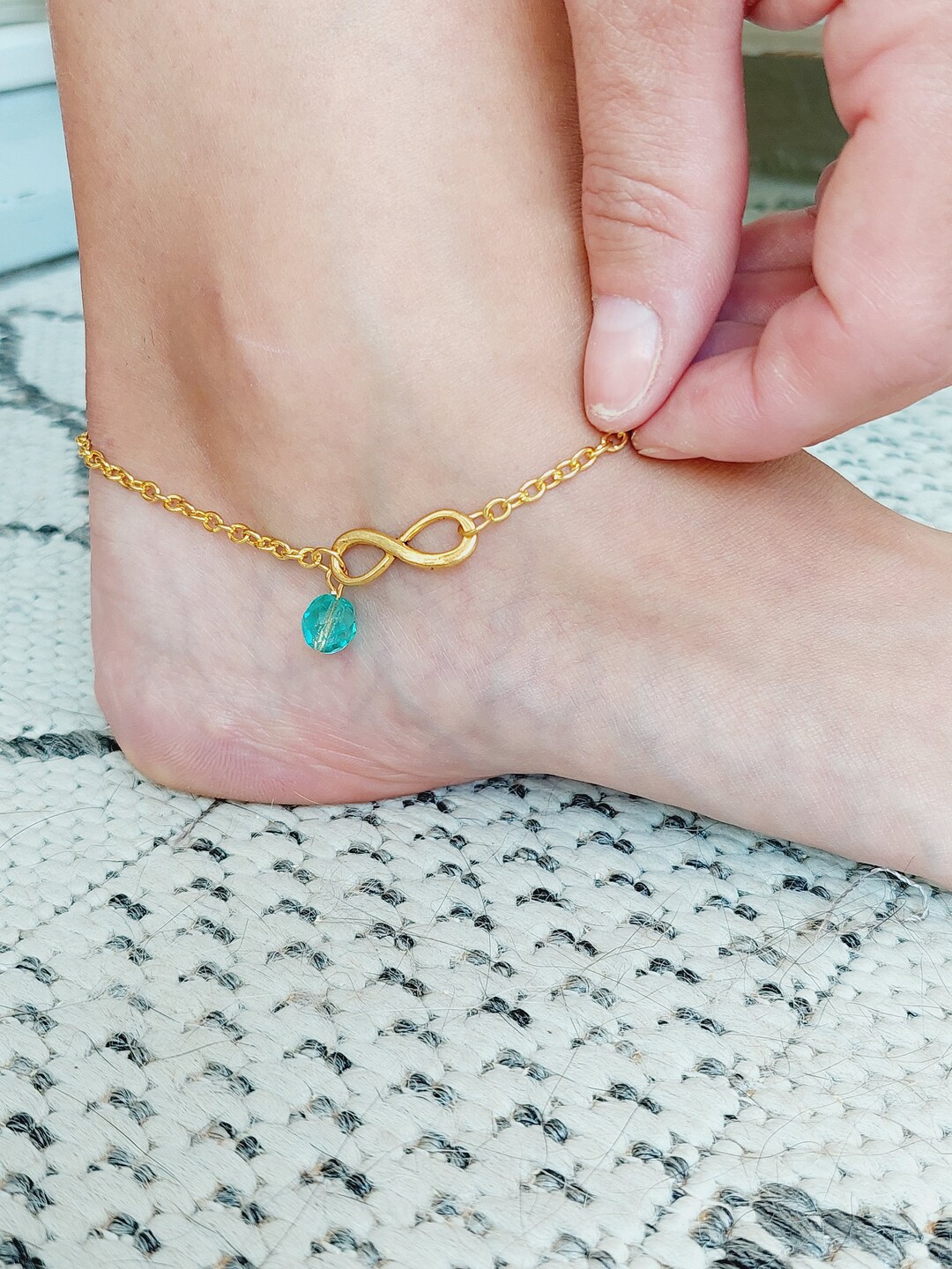 Gold Infinity Anklet | Gold Eternity Anklet | Minimalist Yoga Anklet ...