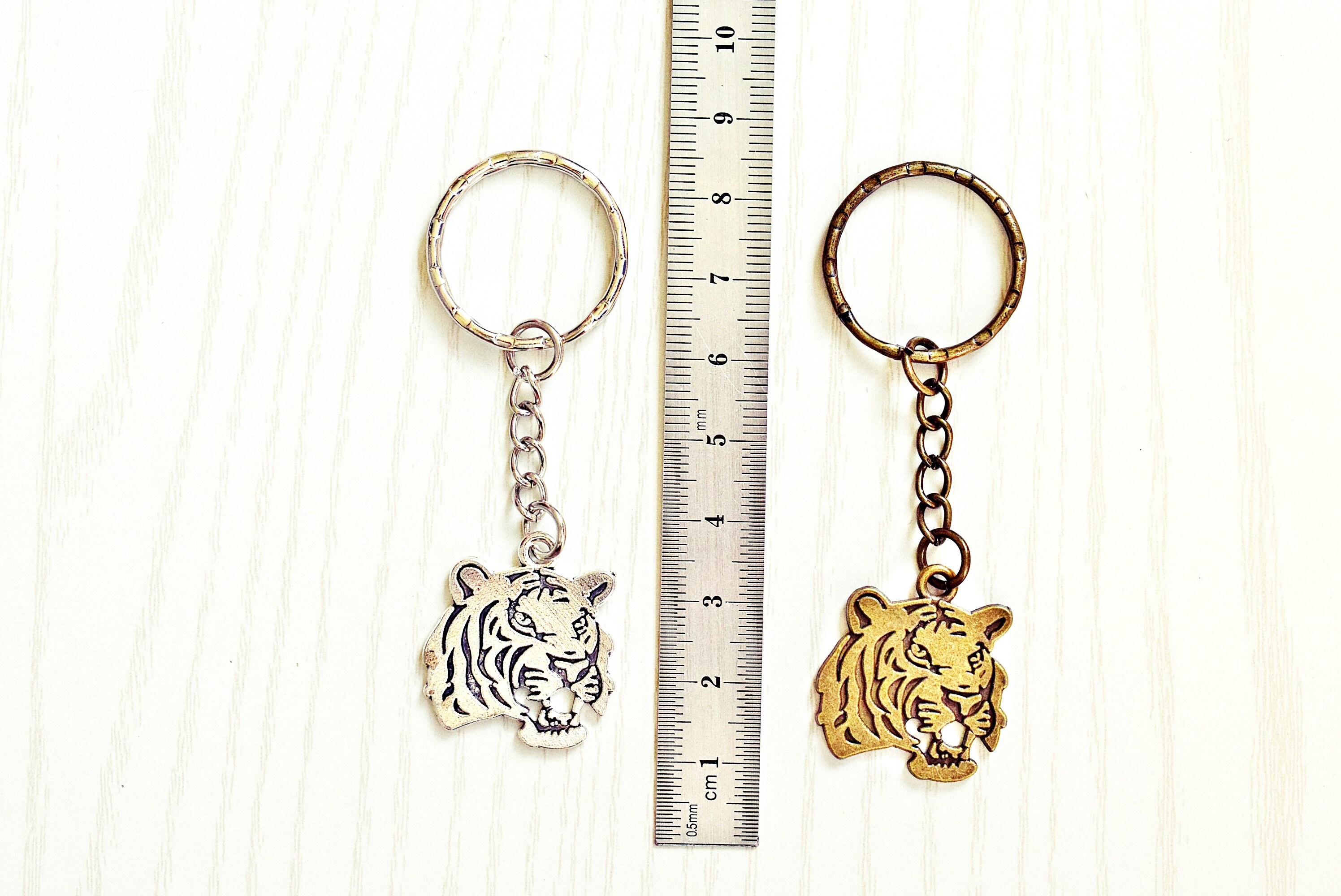 Bronze Tiger Keychain Tiger Key Chain Tiger Lover Gift | Etsy