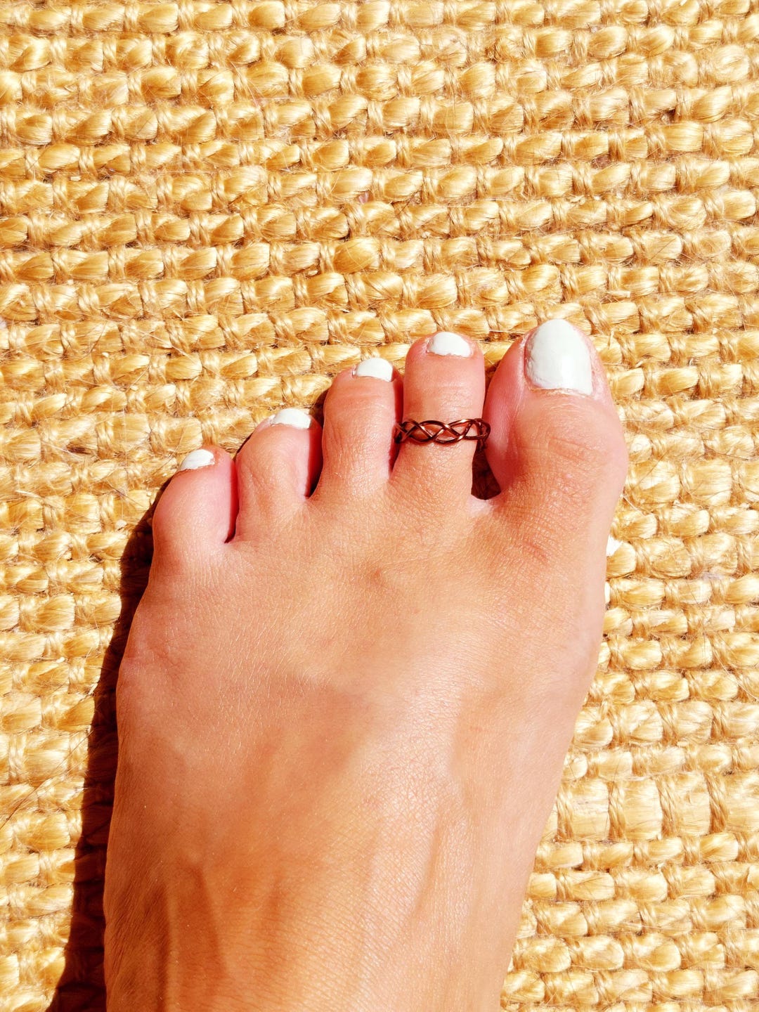 Antique Copper Toe Ring | Braided Wire Wrap Ring | Boho Toe Jewelry ...