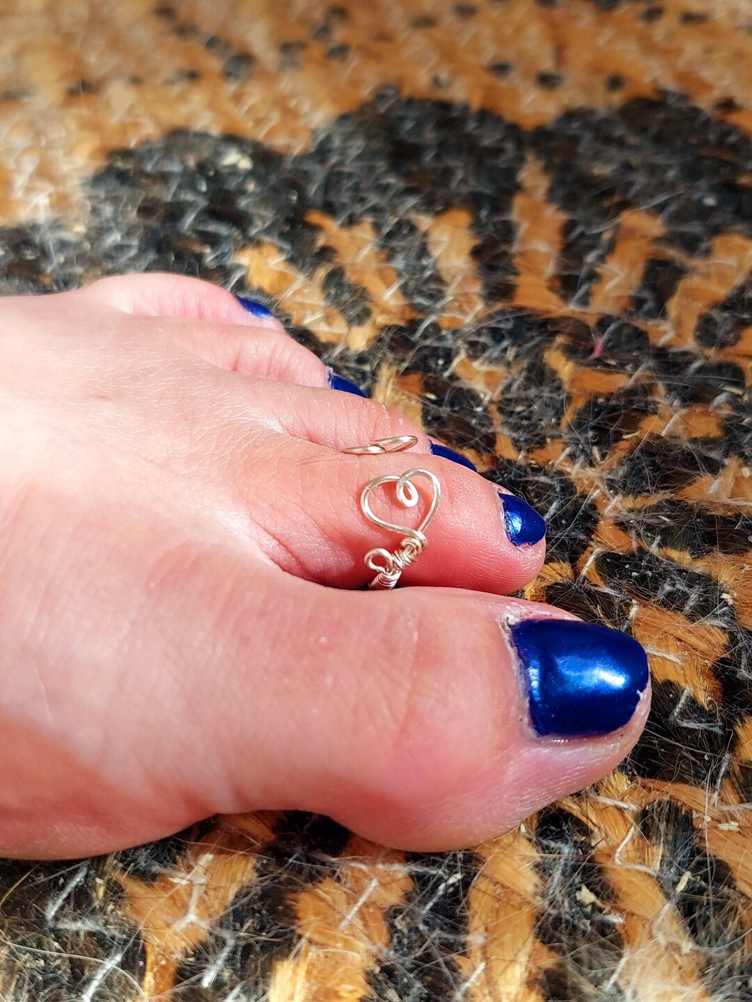 Silver Toe Ring | Open Heart Toe Ring | Adjustable Double Heart Ring ...
