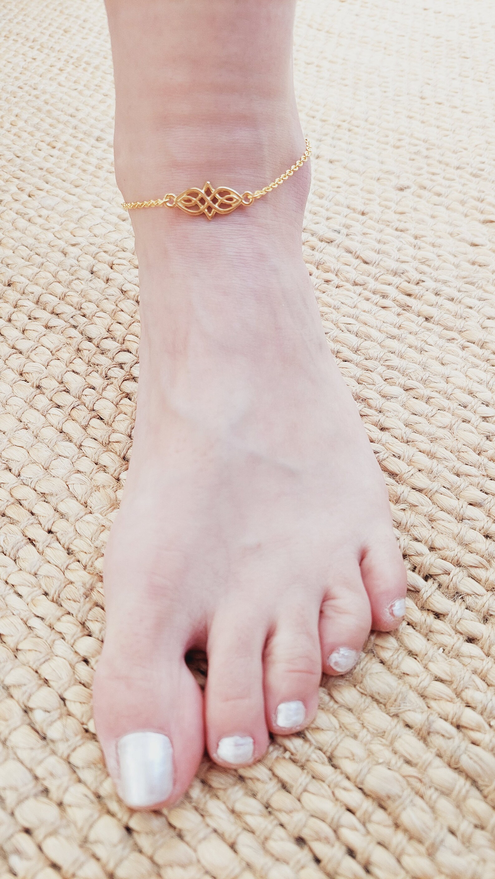 Gold Celtic Anklet | Celtic Knot Anklet | Medieval Bracelet | Charm Ankle Bracelet | Summer ...
