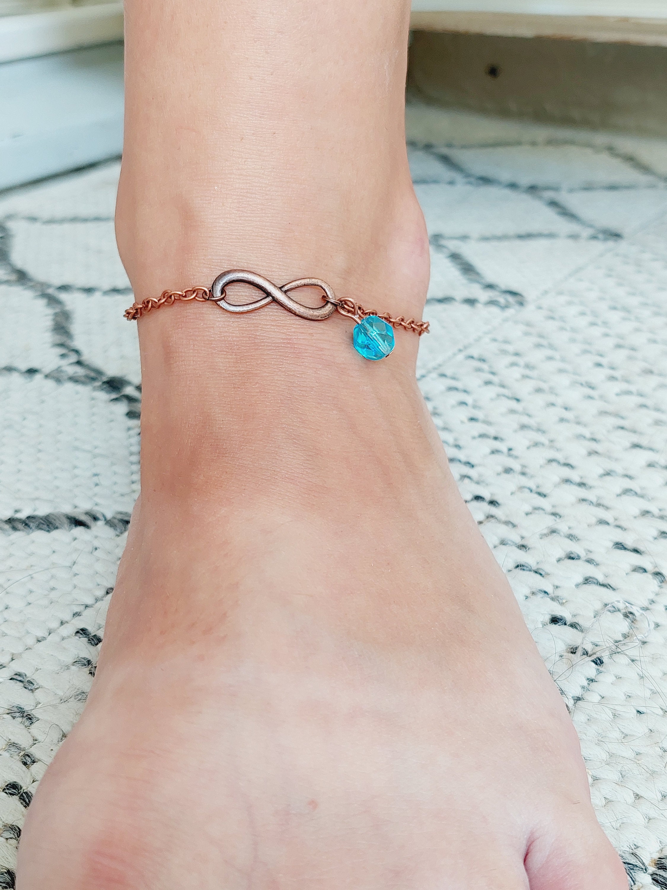 Copper Infinity Anklet | Copper Eternity Anklet | Minimalist Yoga ...