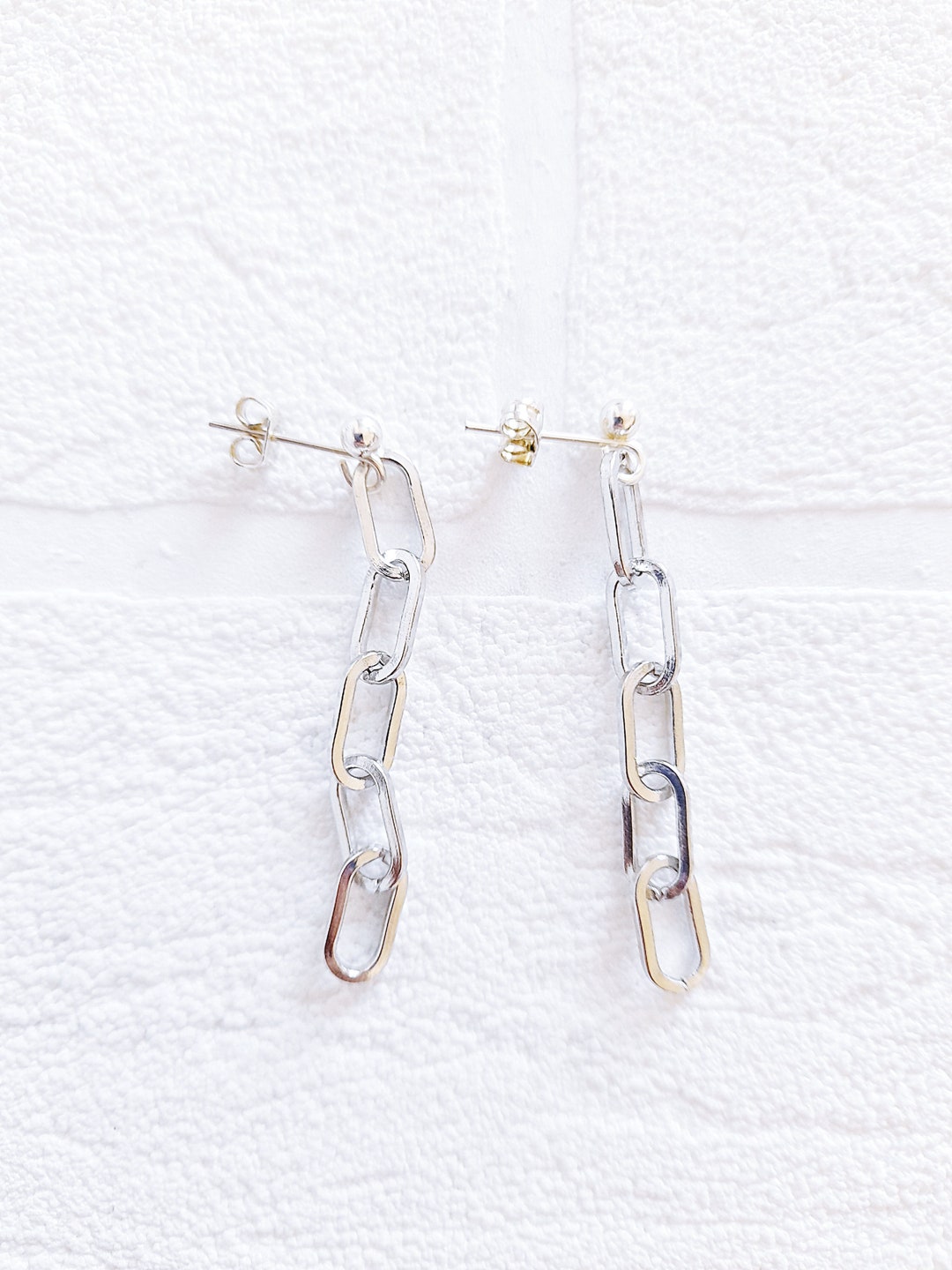 Silver Chain Earrings | Silver Chain Link Earrings | Cable Link ...