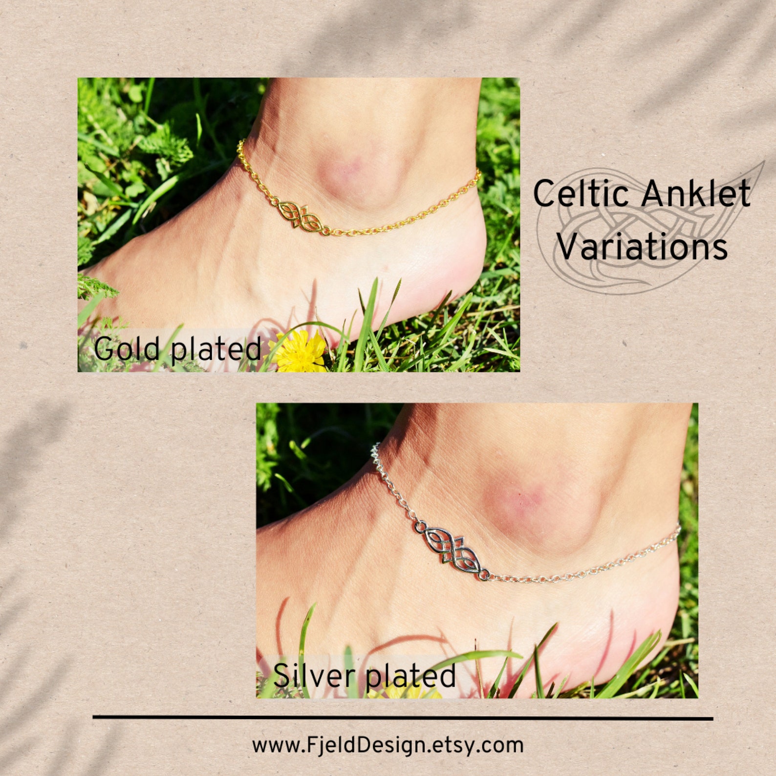 Silver Celtic Anklet Celtic Knot Anklet Medieval Bracelet - Etsy