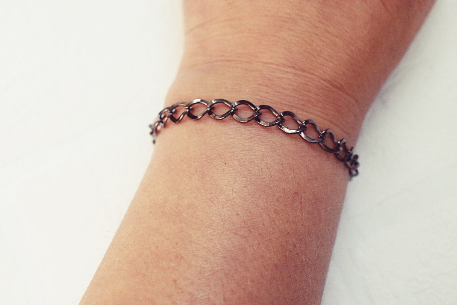 Black Chain Bracelet Chunky Link Bracelet Thick Chain - Etsy