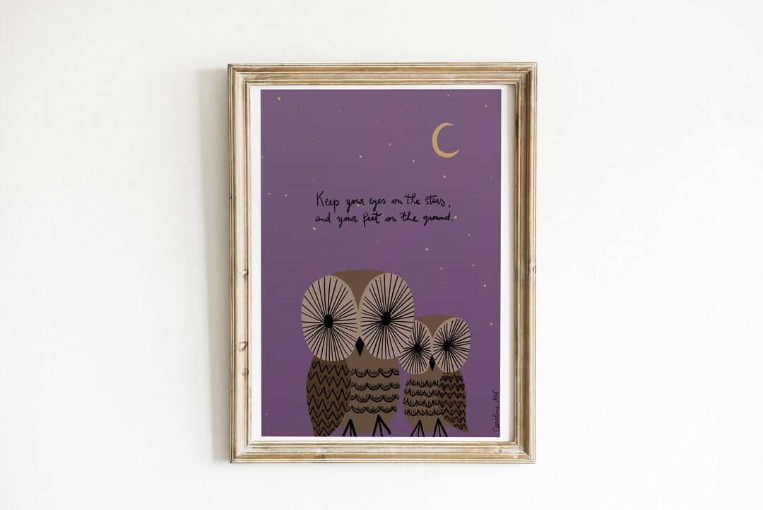 Poster owls owl Illustration and Quote - Etsy